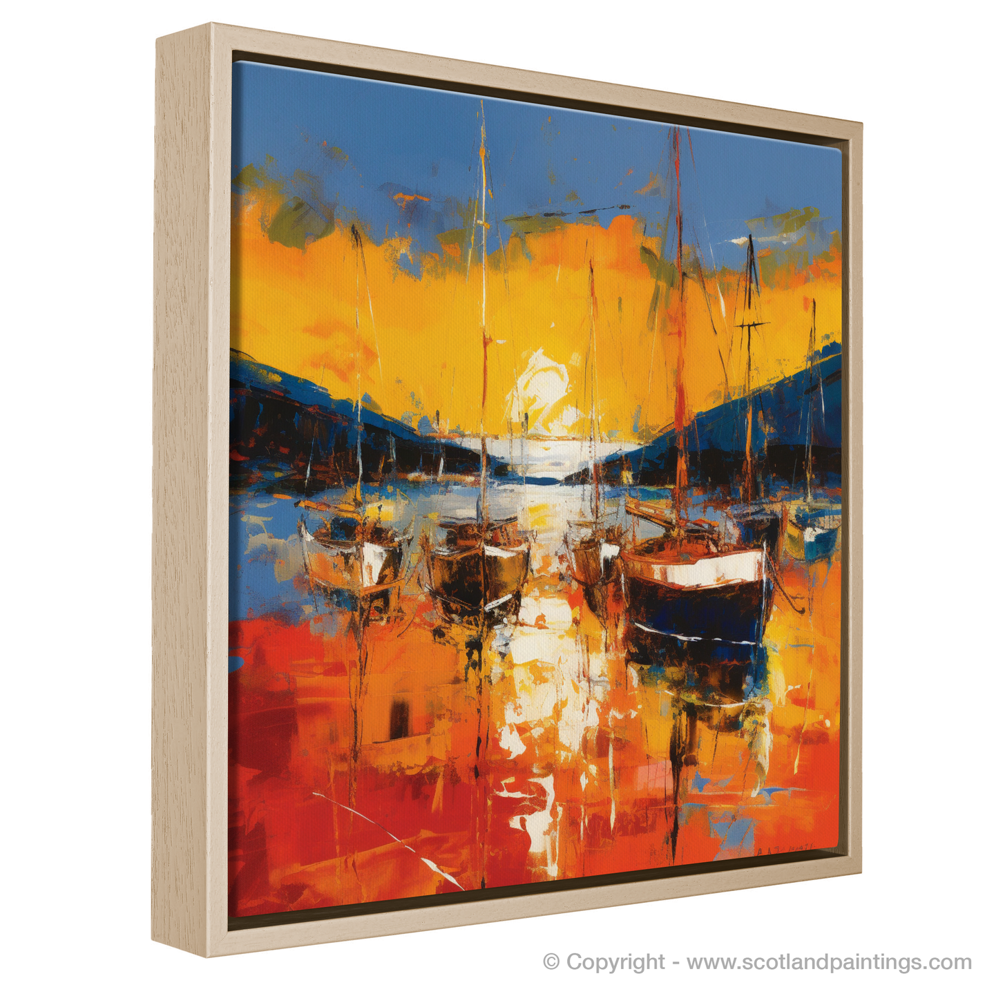 Golden Embrace: An Abstract Impression of Cromarty Harbour at Dusk ...