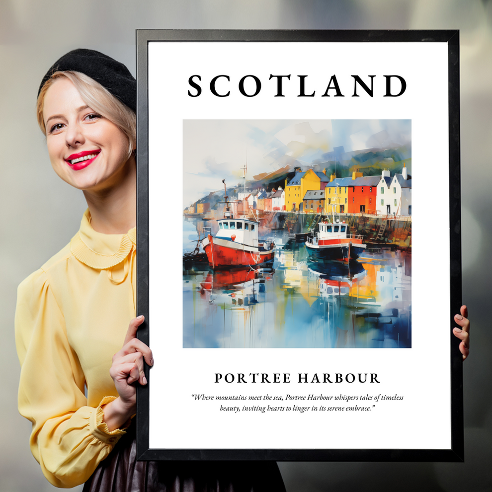 Portree Harbour - Framed Poster Print – Scotland Paintings and Art Prints