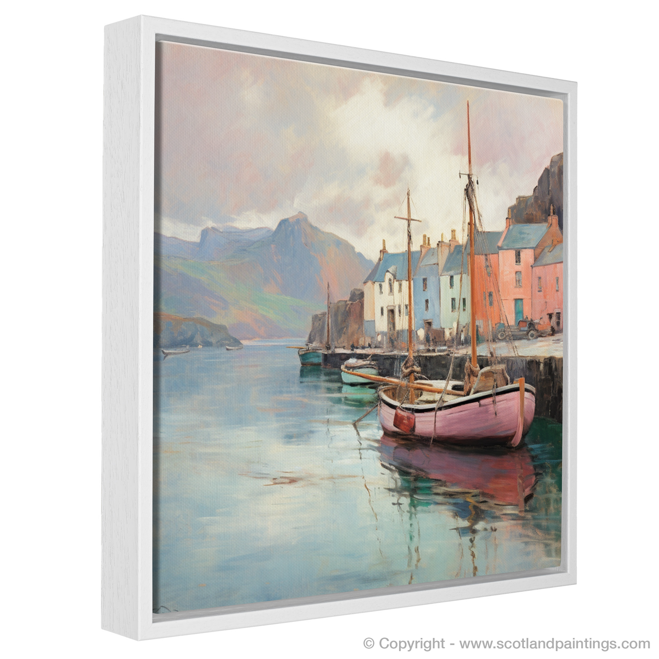 Serene Portree Harbour: An Impressionist Tribute to Scottish Coastal L ...