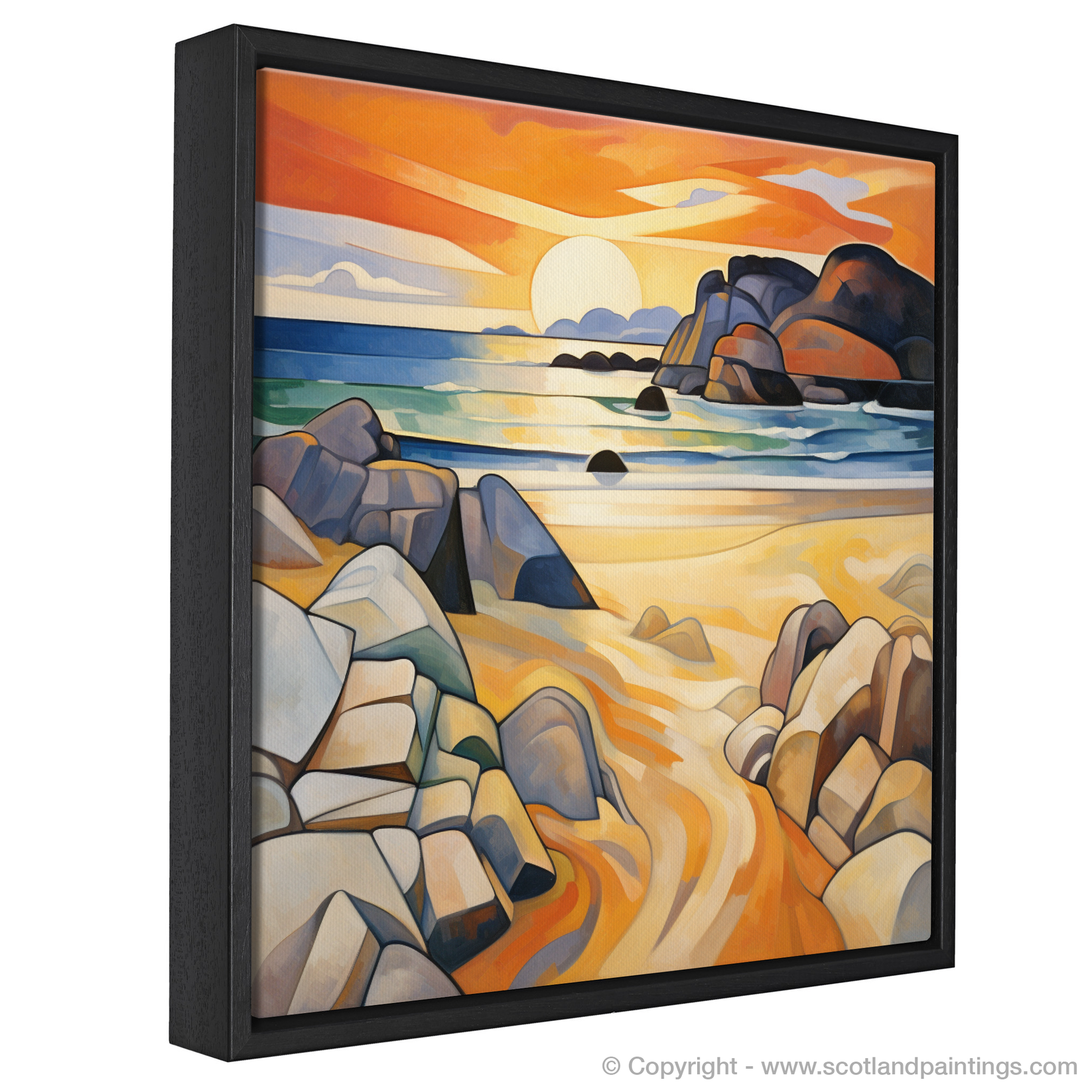Cubist Sunset at Mellon Udrigle Beach – Scotland Paintings and Art Prints