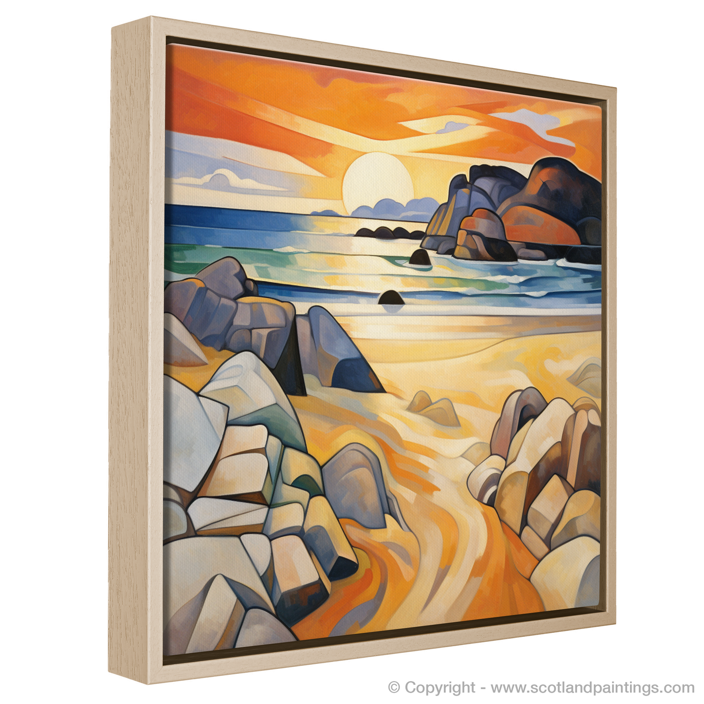 Cubist Sunset at Mellon Udrigle Beach – Scotland Paintings and Art Prints