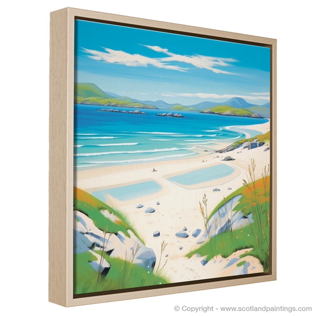 Scottish Shoreline Serenity: A Naive Art Tribute to Traigh Mhor, Isle ...