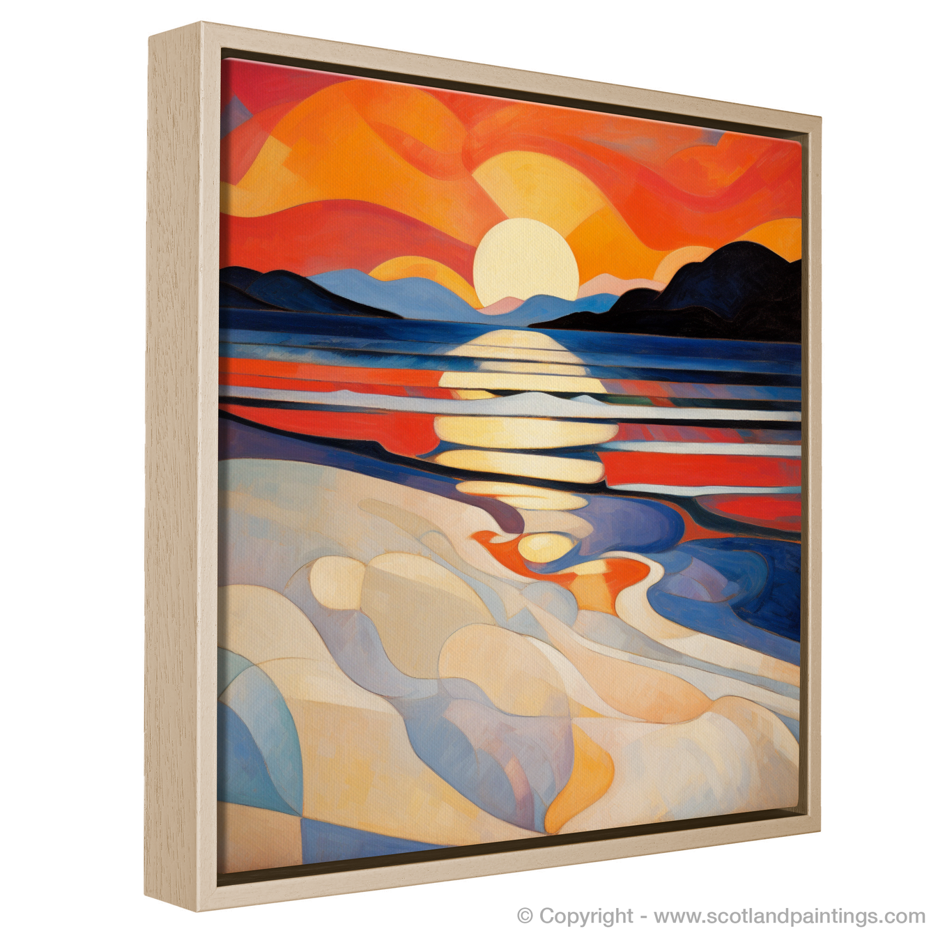 Cubist Sunset over Camusdarach Cove – Scotland Paintings and Art Prints