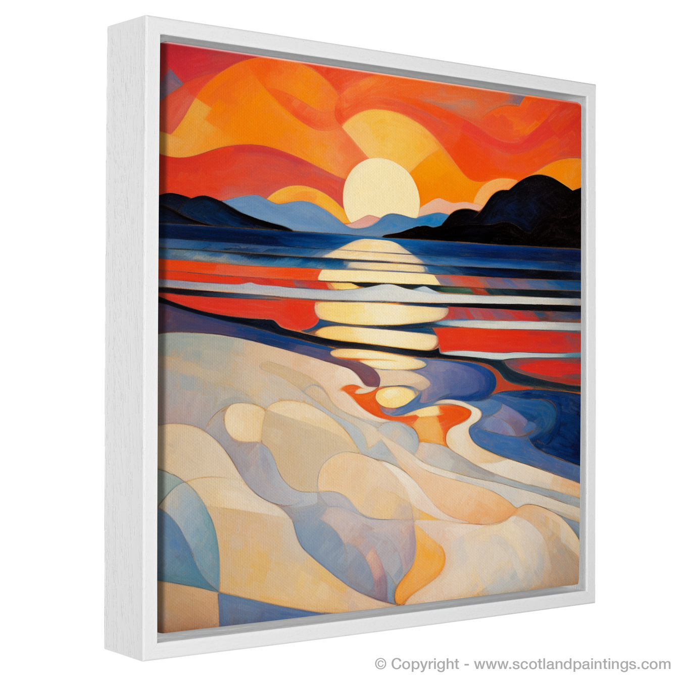 Cubist Sunset over Camusdarach Cove – Scotland Paintings and Art Prints