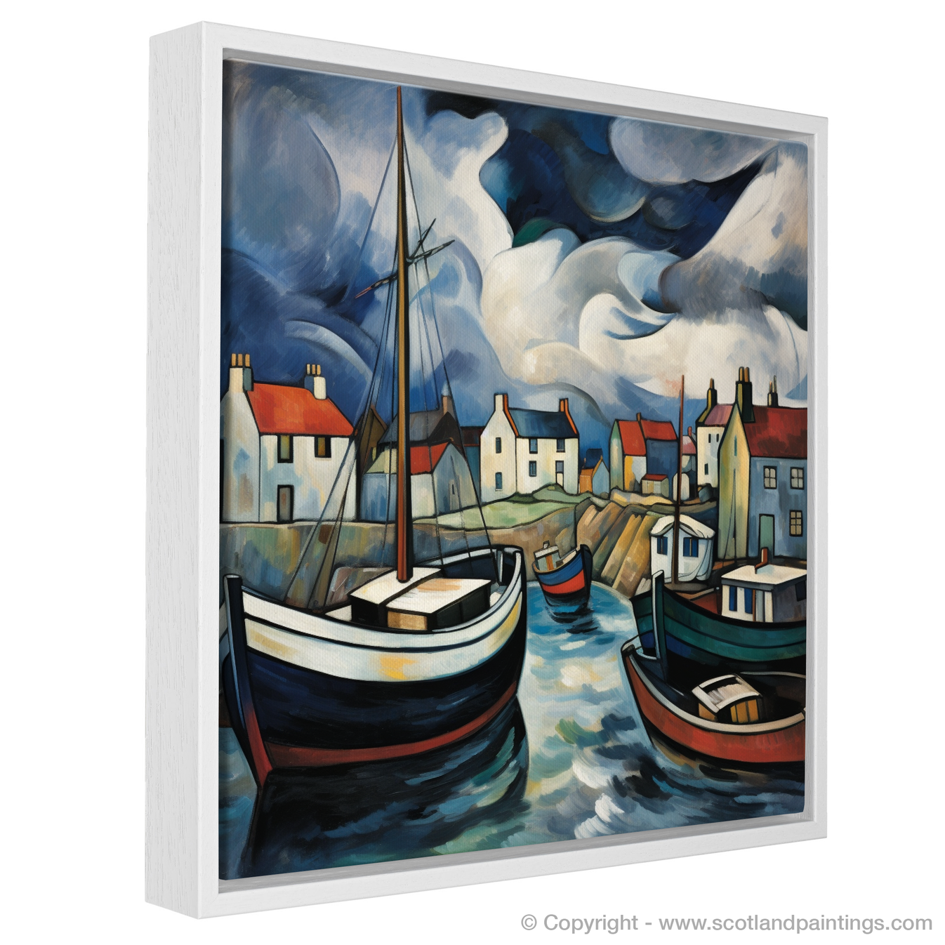 Storm's Embrace at St Monans Harbour – Scotland Paintings and Art Prints