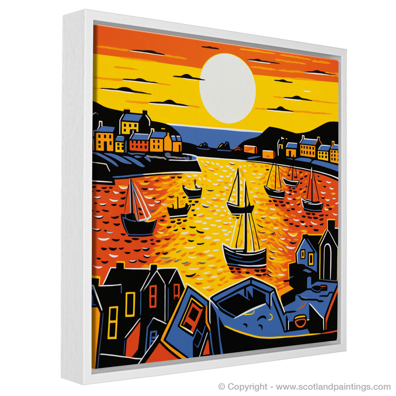 Portmahomack Harbour at Sunset: A Pop Art Tribute – Scotland Paintings ...