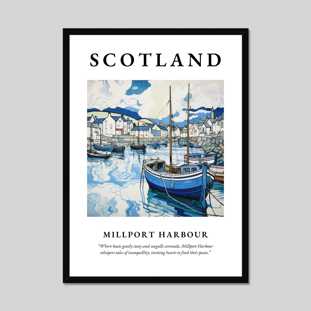 Millport Harbour - Framed Poster Print – Scotland Paintings and Art Prints