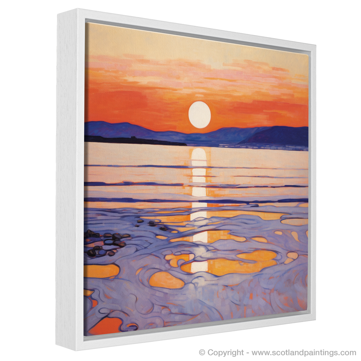 Cubist Sunset at Longniddry Beach – Scotland Paintings and Art Prints