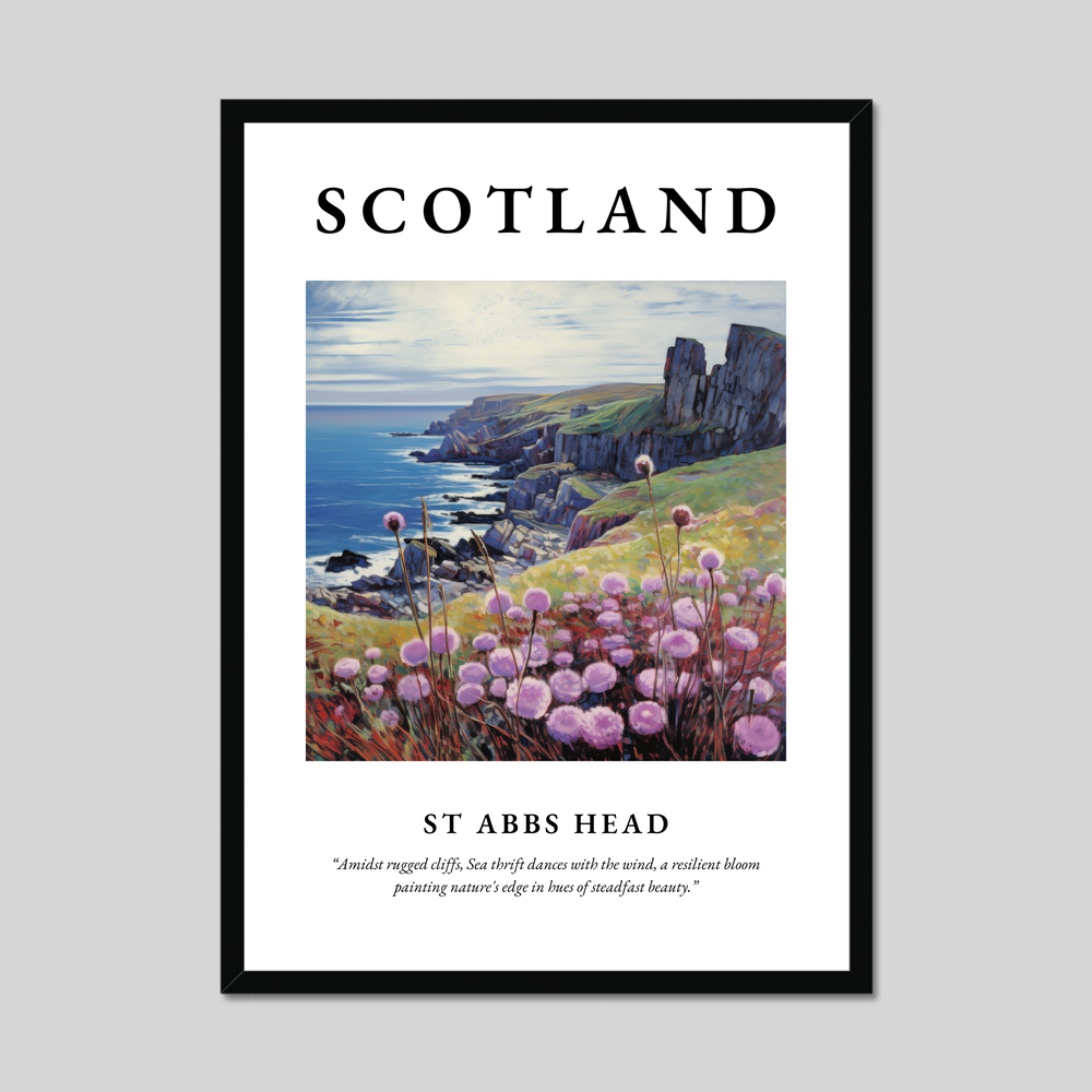 St Abbs Head - Framed Poster Print – Scotland Paintings and Art Prints