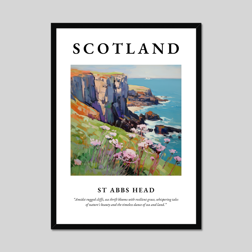 St Abbs Head - Framed Poster Print – Scotland Paintings and Art Prints
