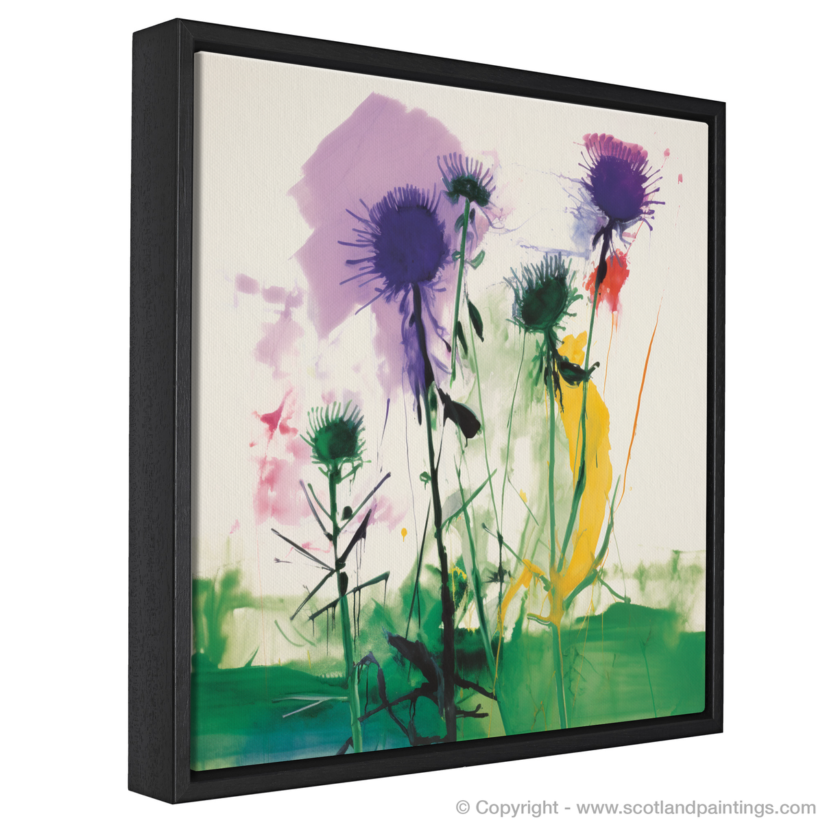 Abstract Thistle Dance in Inverness-shire Grasslands – Scotland Paintings and Art Prints