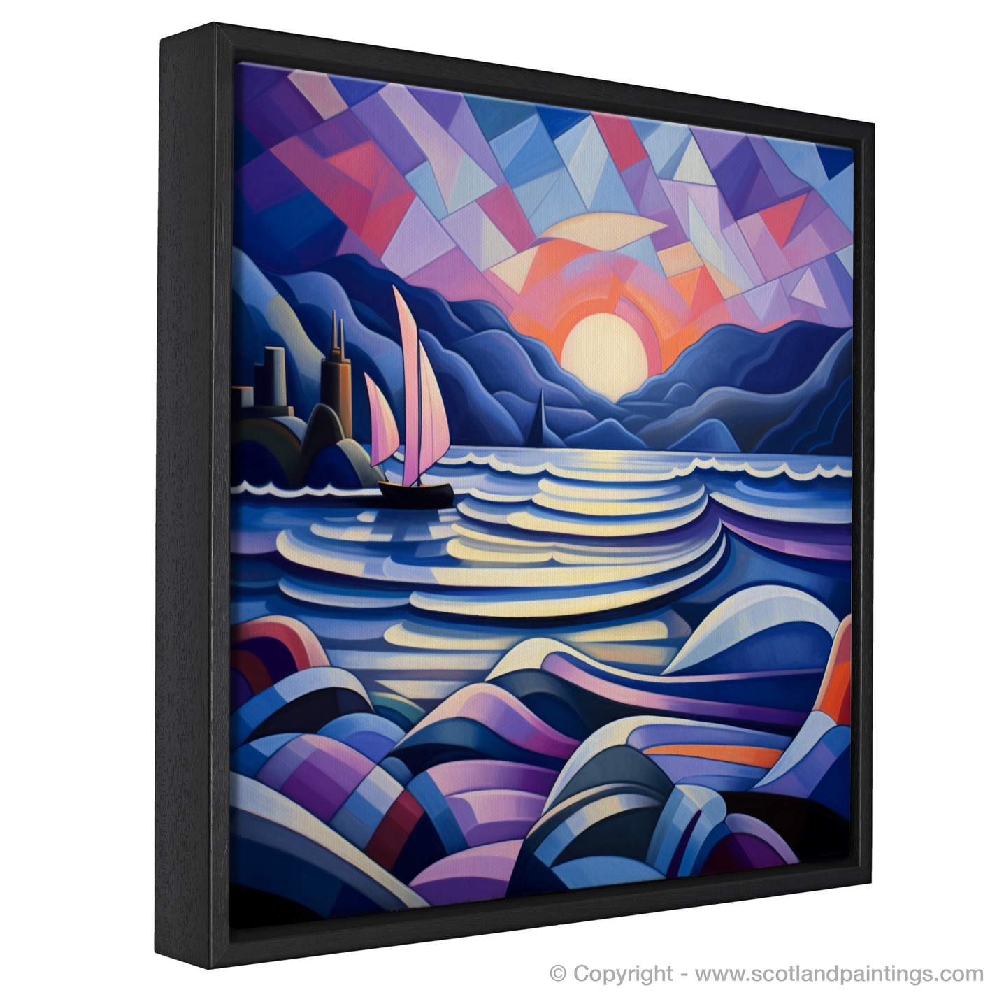 Cubist Dusk over Camusdarach Beach – Scotland Paintings and Art Prints