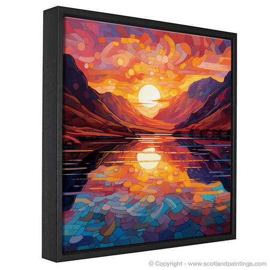 Cubist Sunset Over Glencoe Lochan – Scotland Paintings and Art Prints
