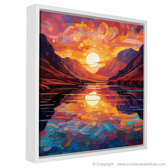 Cubist Sunset Over Glencoe Lochan – Scotland Paintings and Art Prints