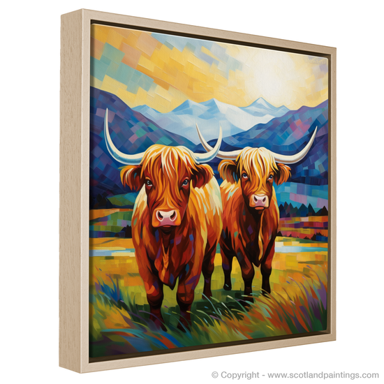Cubist Highland Cows in the Glencoe Valley – Scotland Paintings and Art ...