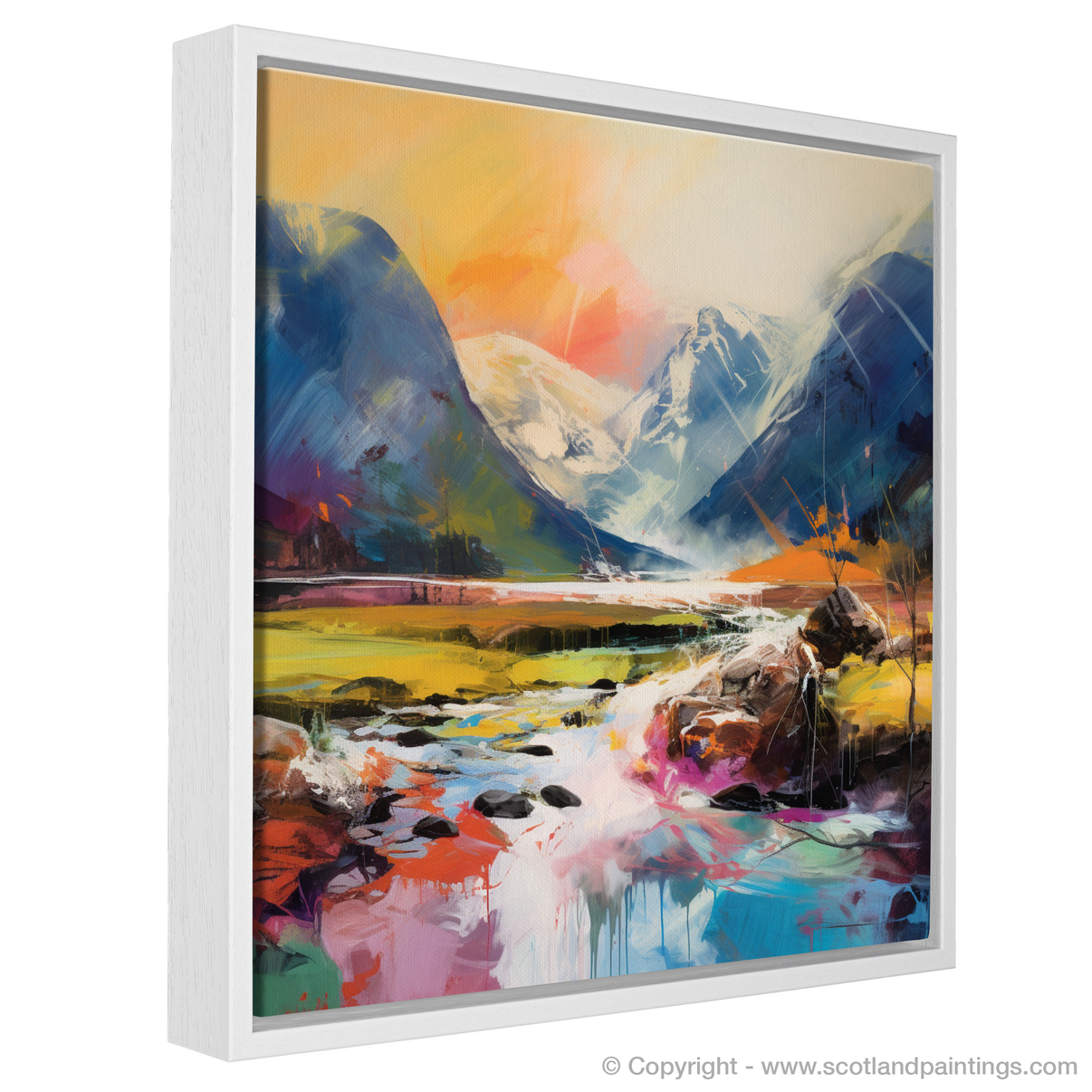 Glistening Rapids Dance in Abstract Glencoe – Scotland Paintings and ...