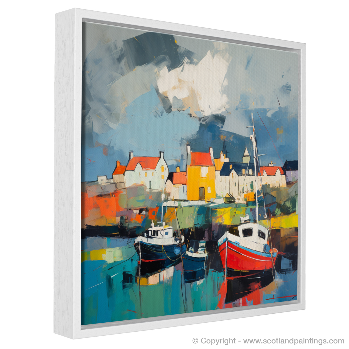 Storm's Embrace at Dunbar Harbour – Scotland Paintings and Art Prints