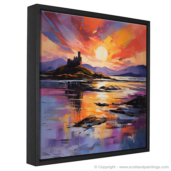 Painting and Art Print of Castle Stalker Bay at sunset entitled "Sunse ...