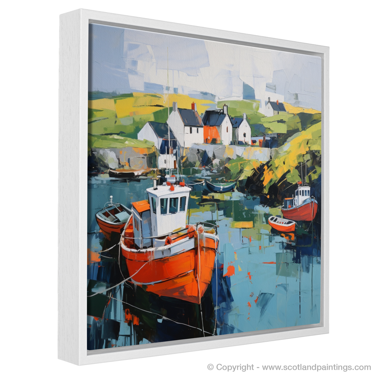 Painting and Art Print of Portnahaven Harbour, Isle of Islay entitled ...