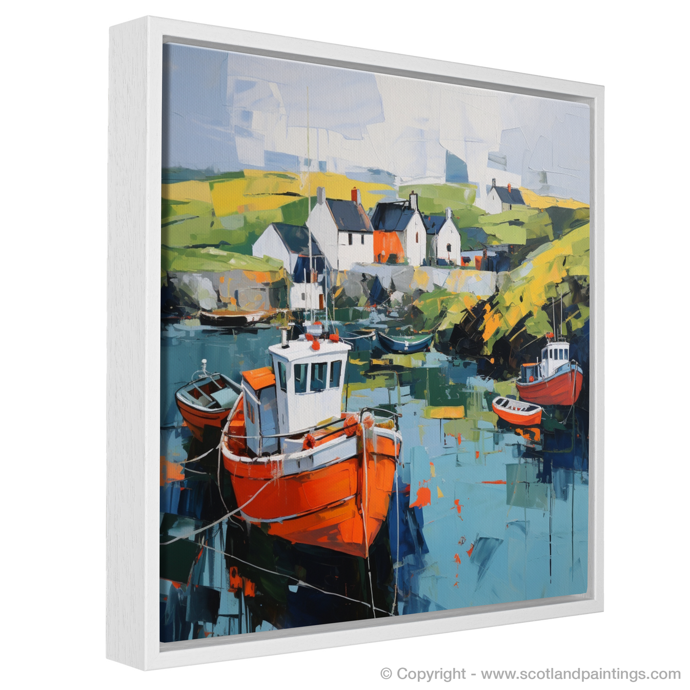 Painting and Art Print of Portnahaven Harbour, Isle of Islay entitled ...