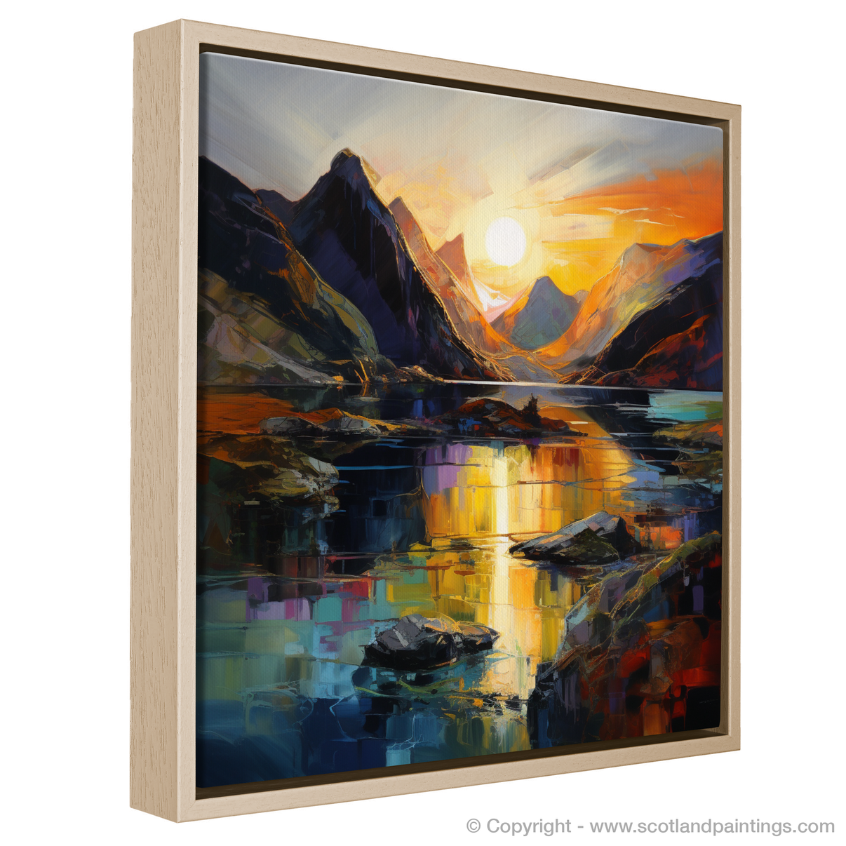 Painting and Art Print of Loch Coruisk at sunset entitled "Sunset Sona ...