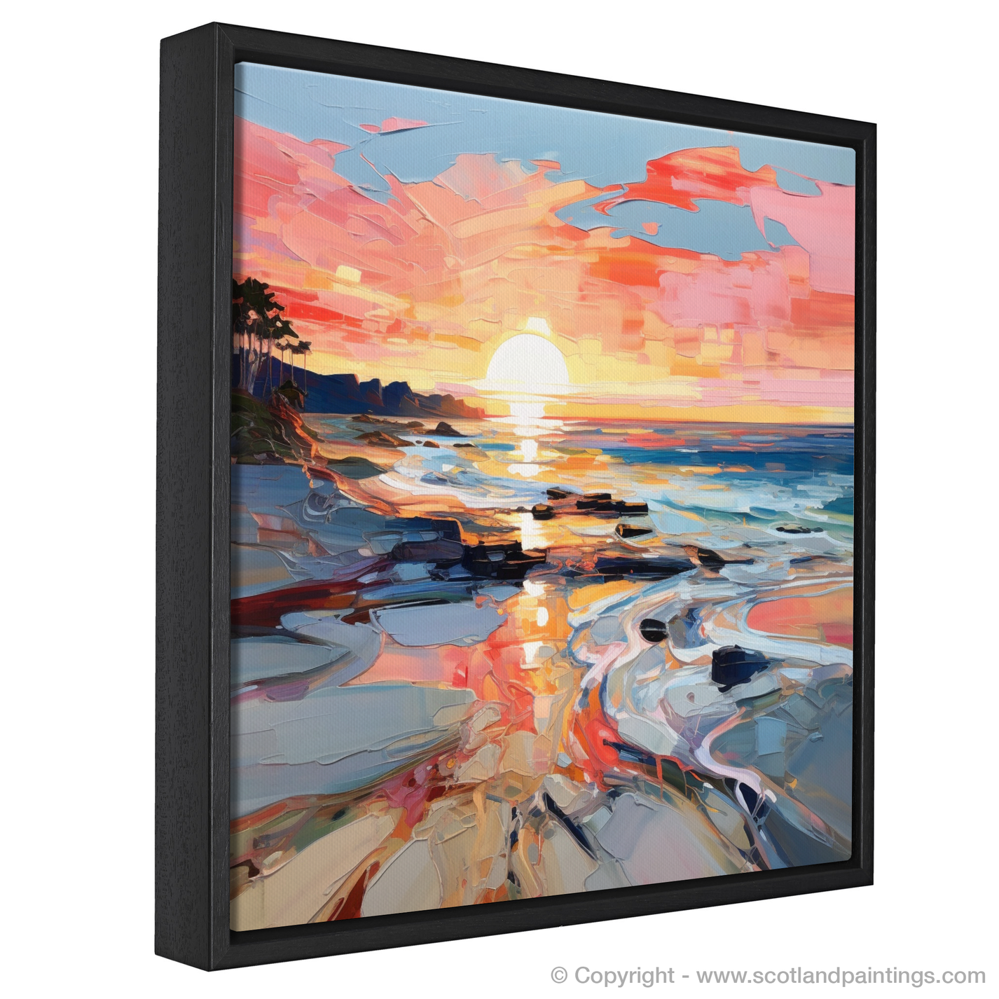 Painting and Art Print of Coral Beach at sunset entitled "Sunset Embra ...