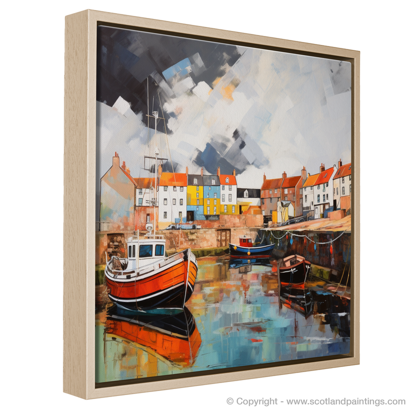 Painting and Art Print of St Monans Harbour with a stormy sky entitled ...