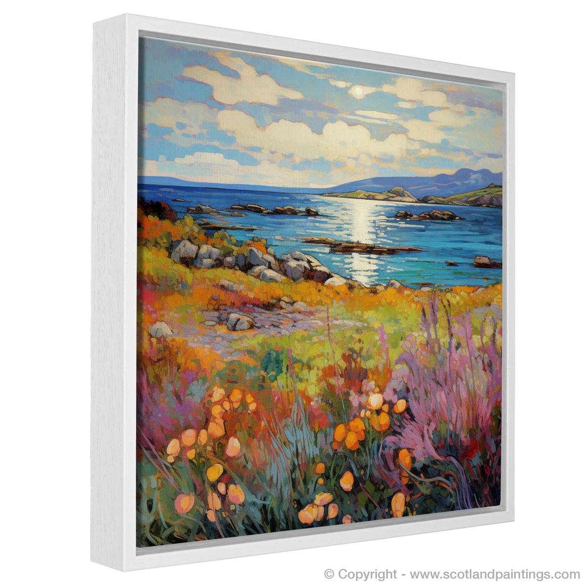 Painting and Art Print of Isle of Gigha, Inner Hebrides in summer enti ...