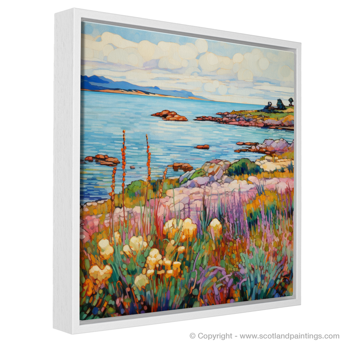 Painting and Art Print of Isle of Gigha, Inner Hebrides in summer enti ...