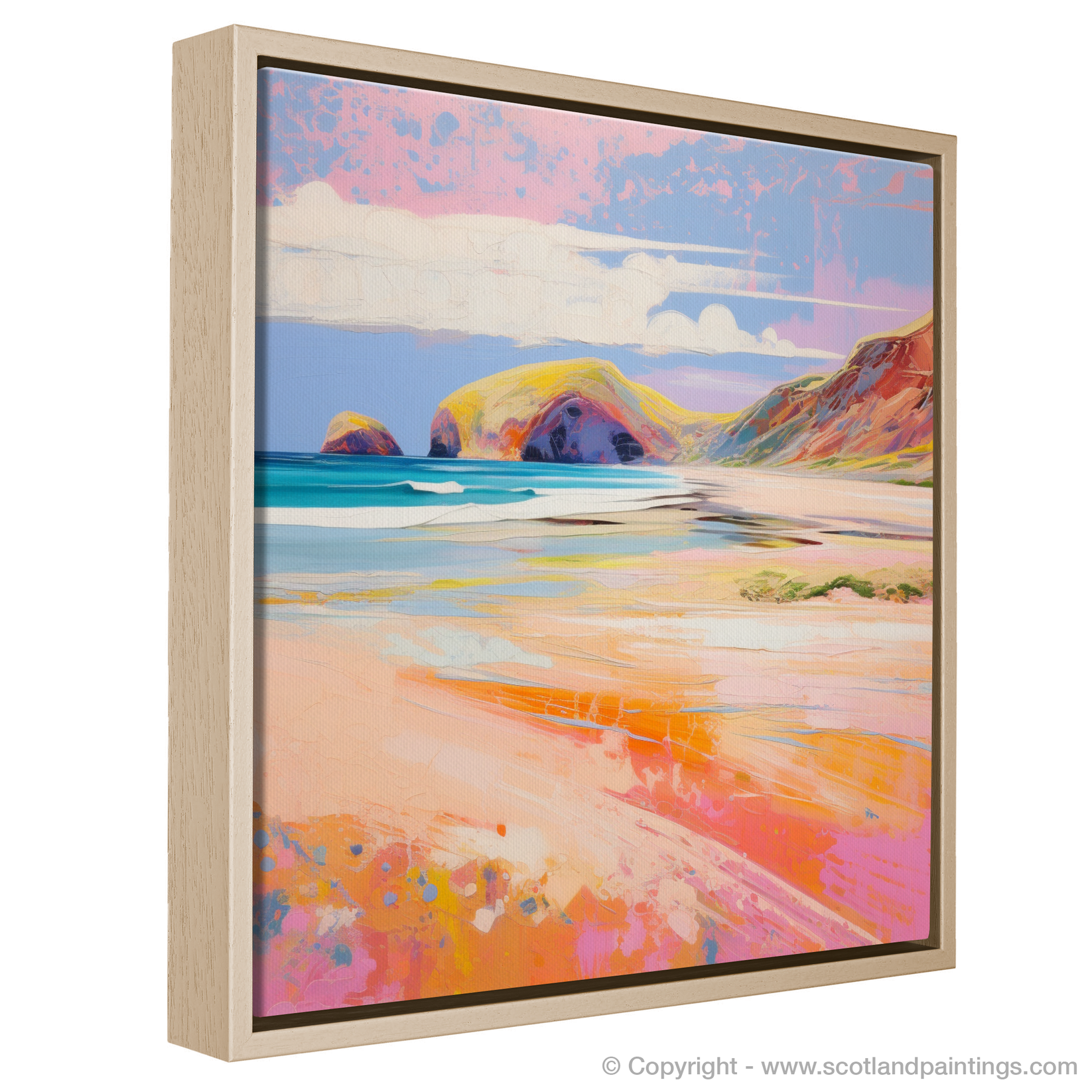 Painting and Art Print of Sandwood Bay, Sutherland in summer entitled ...