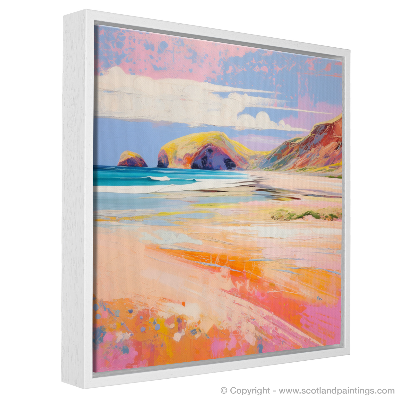 Painting and Art Print of Sandwood Bay, Sutherland in summer entitled ...