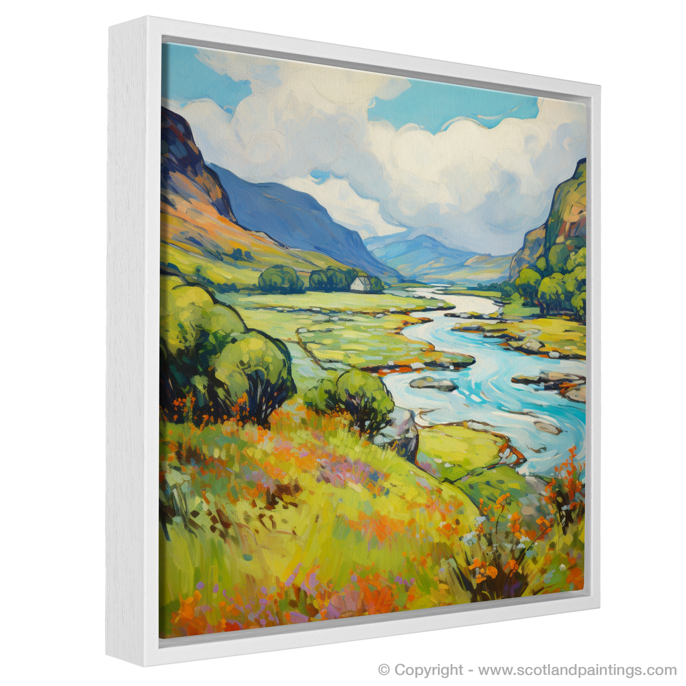 Painting and Art Print of Glen Falloch, Argyll and Bute in summer enti ...