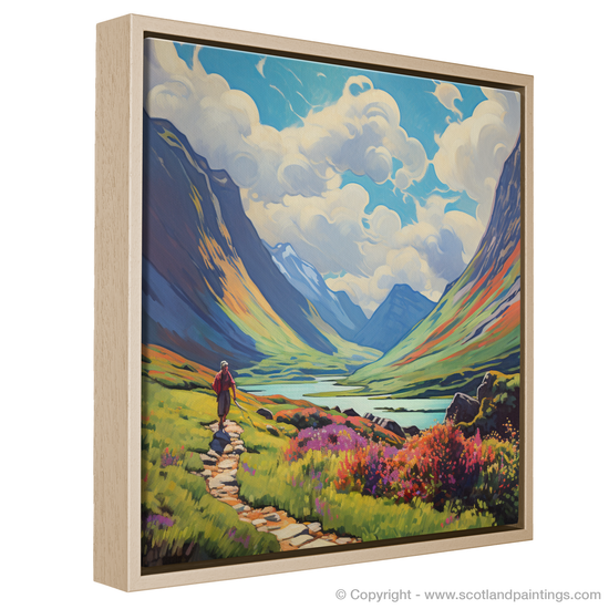 Painting and Art Print of Lone hiker in Glencoe during summer entitled ...