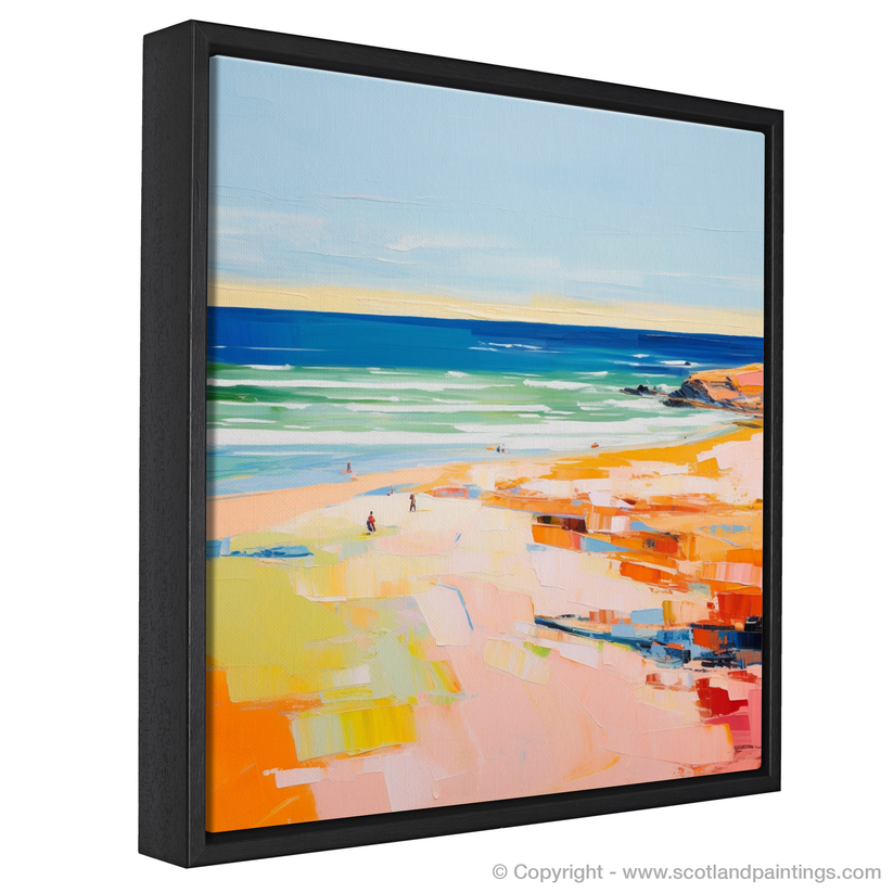 Painting and Art Print of St Cyrus Beach, Aberdeenshire in summer enti ...