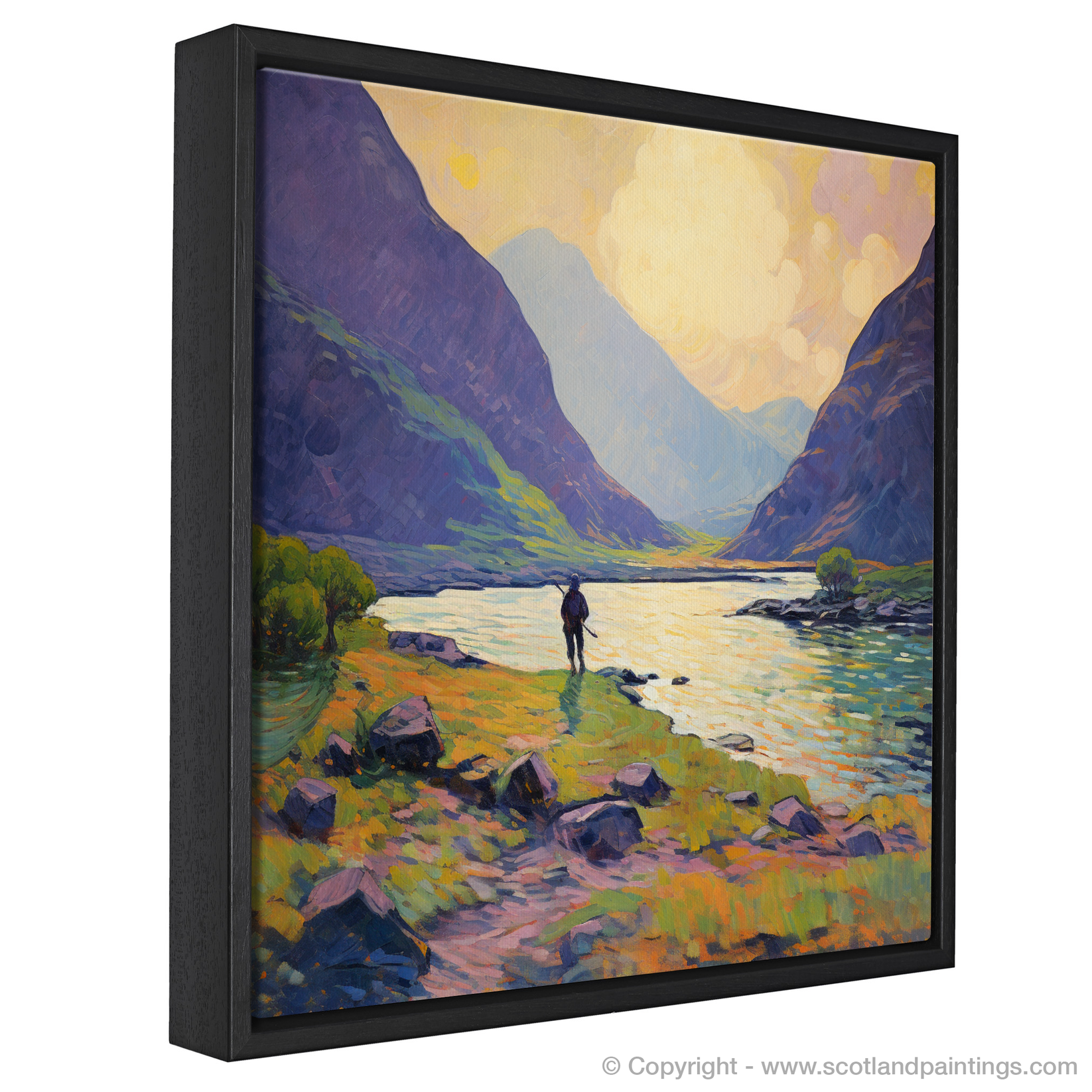 Painting and Art Print of Lone hiker in Glencoe during summer entitled ...