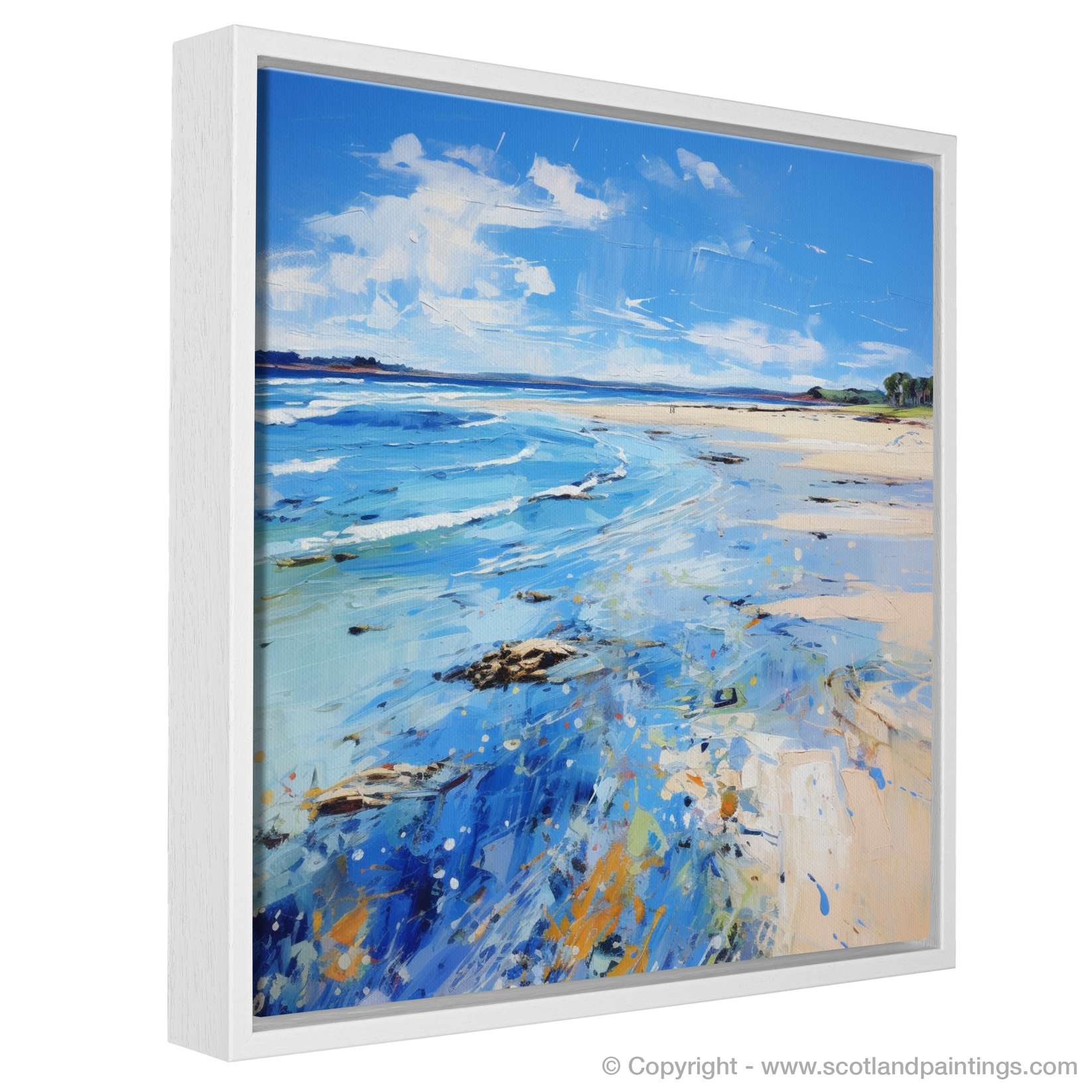 Painting and Art Print of Longniddry Beach, East Lothian in summer ent ...