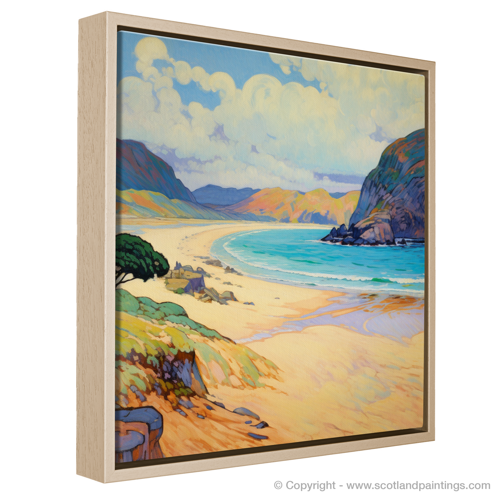Painting and Art Print of Sandwood Bay, Sutherland in summer entitled ...