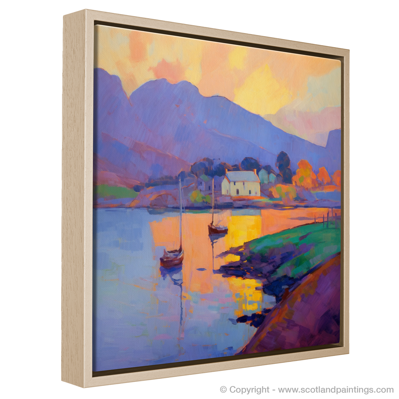 Golden Mantle over Mallaig Harbour at Sunset – Scotland Paintings and ...