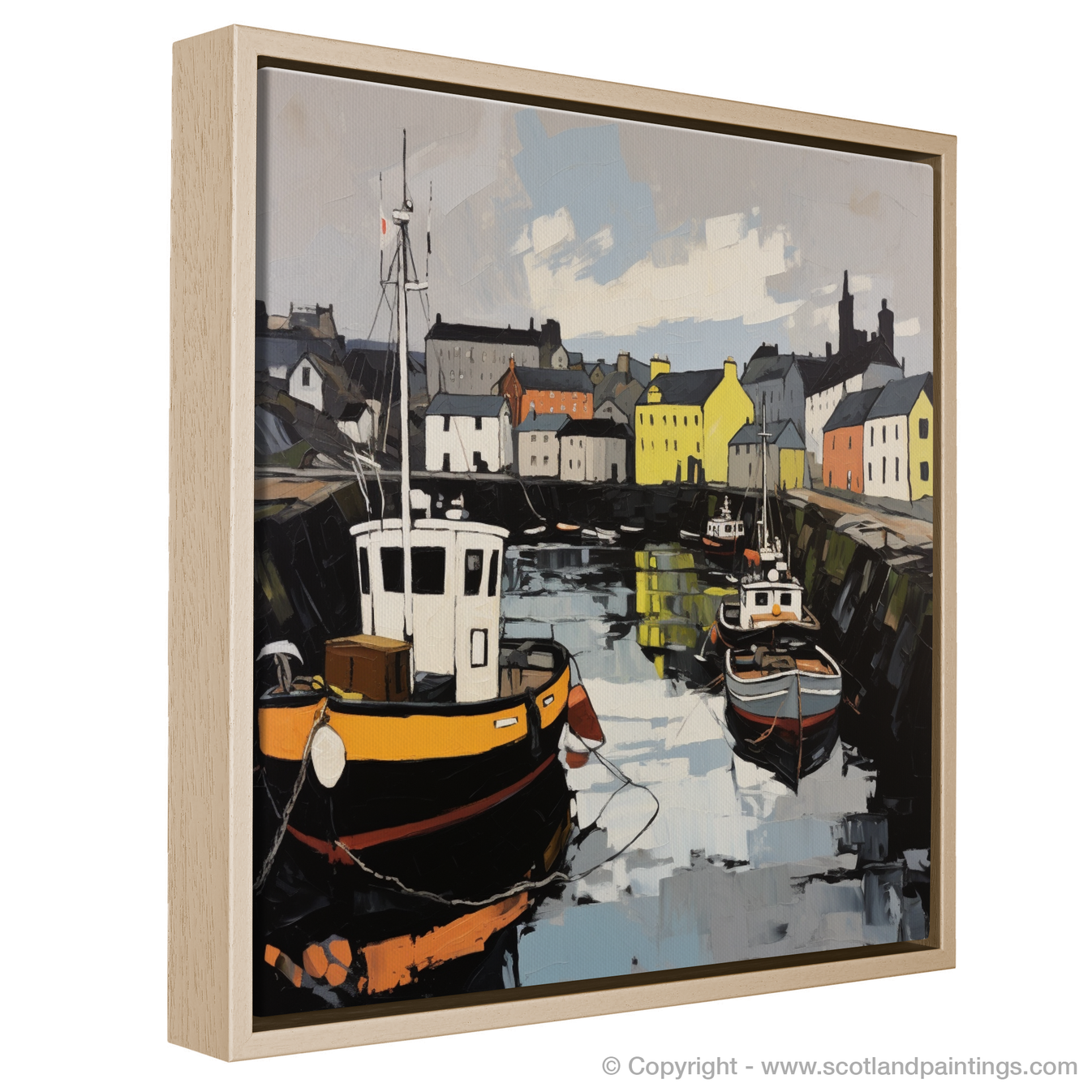 Painting and Art Print of Stornoway Harbour entitled "Stornoway Harbou ...