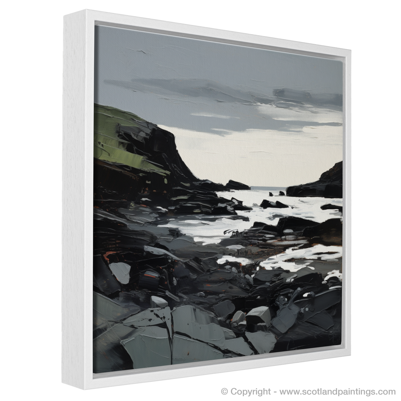 Painting and Art Print of Catterline Bay, Aberdeenshire entitled "Catt ...