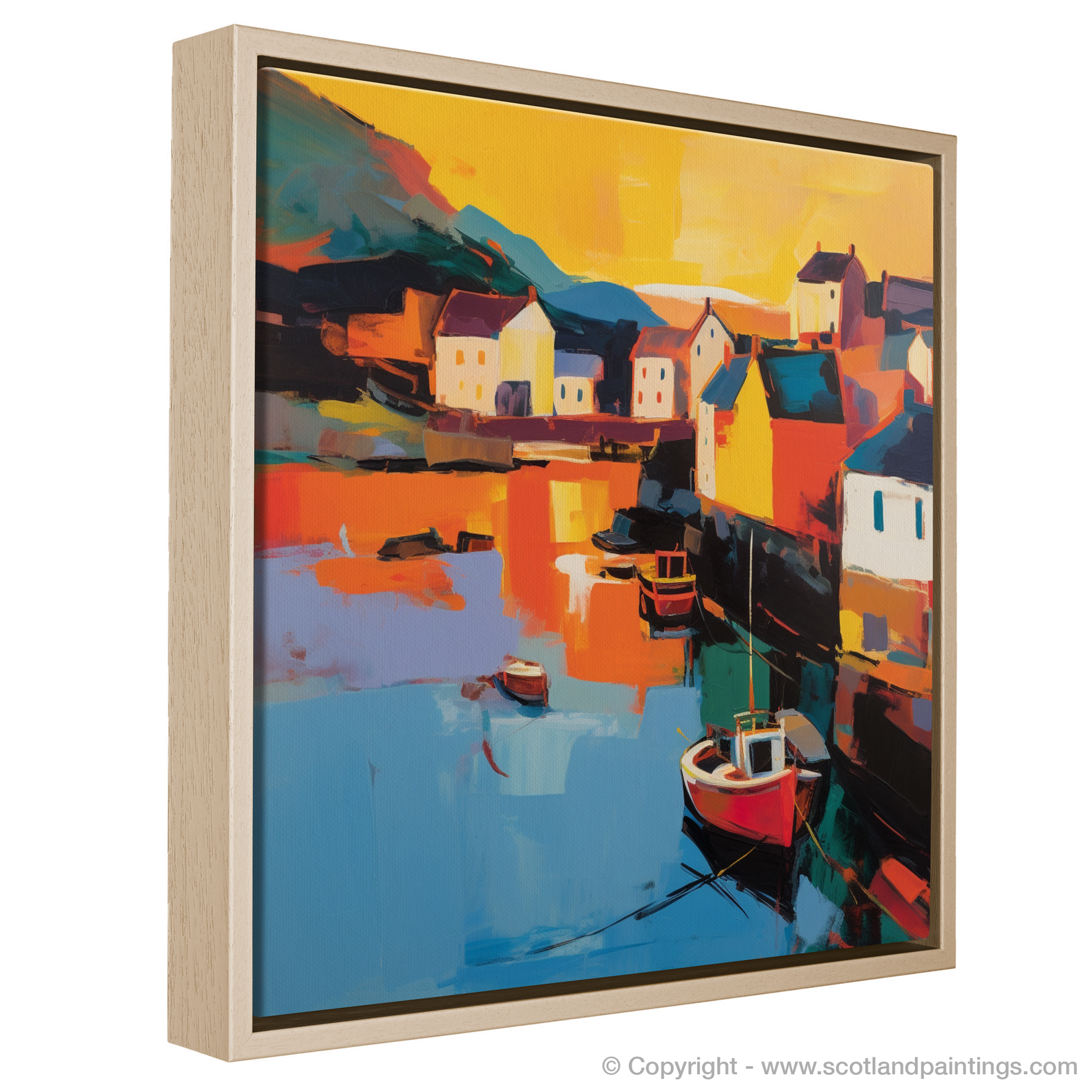 Mallaig Harbour's Golden Serenade – Scotland Paintings and Art Prints
