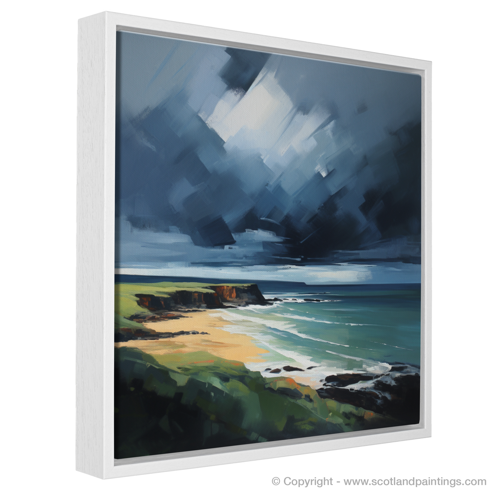 Storm's Approach Over Coldingham Bay – Scotland Paintings and Art Prints