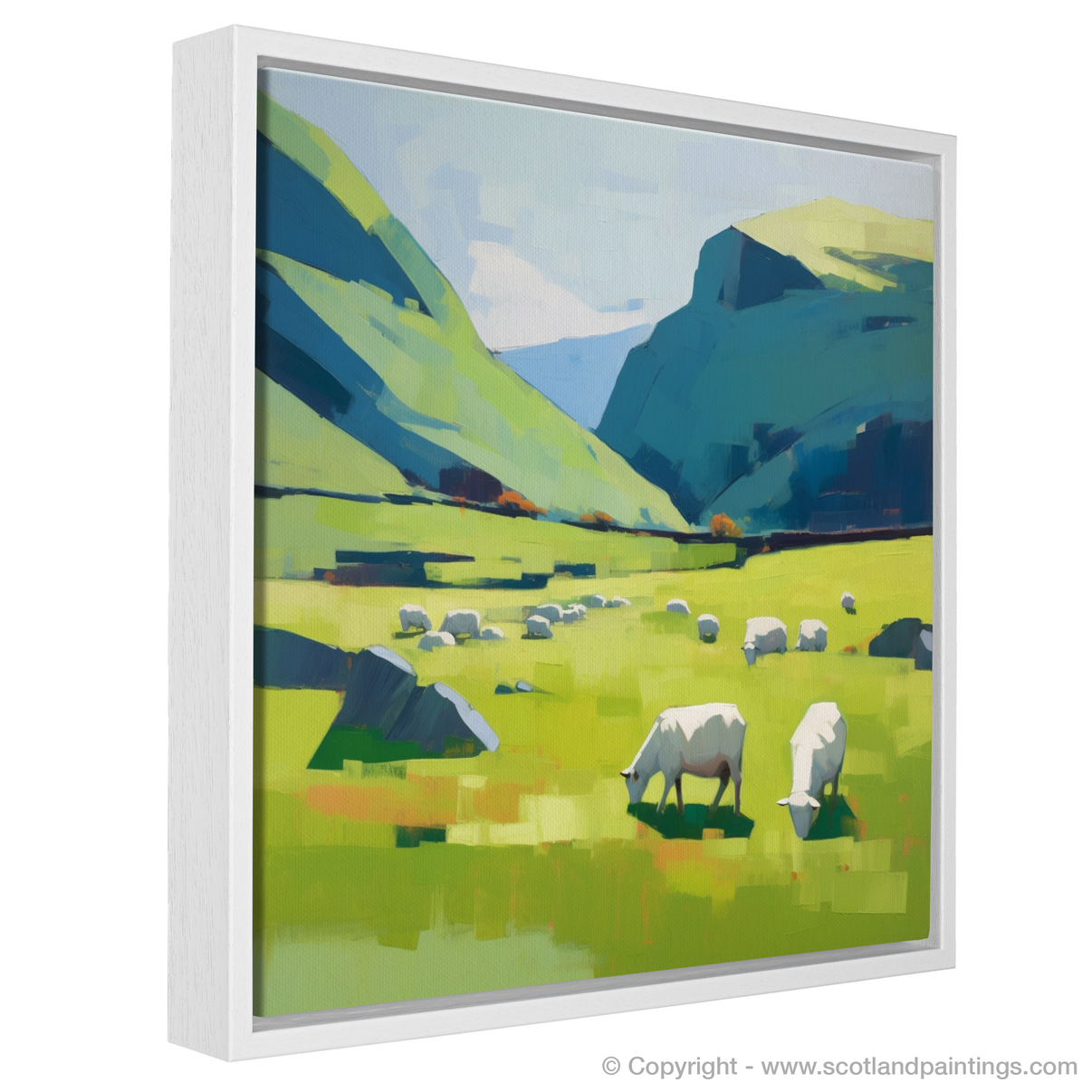 Grazing Harmony in Glencoe's Embrace – Scotland Paintings and Art Prints