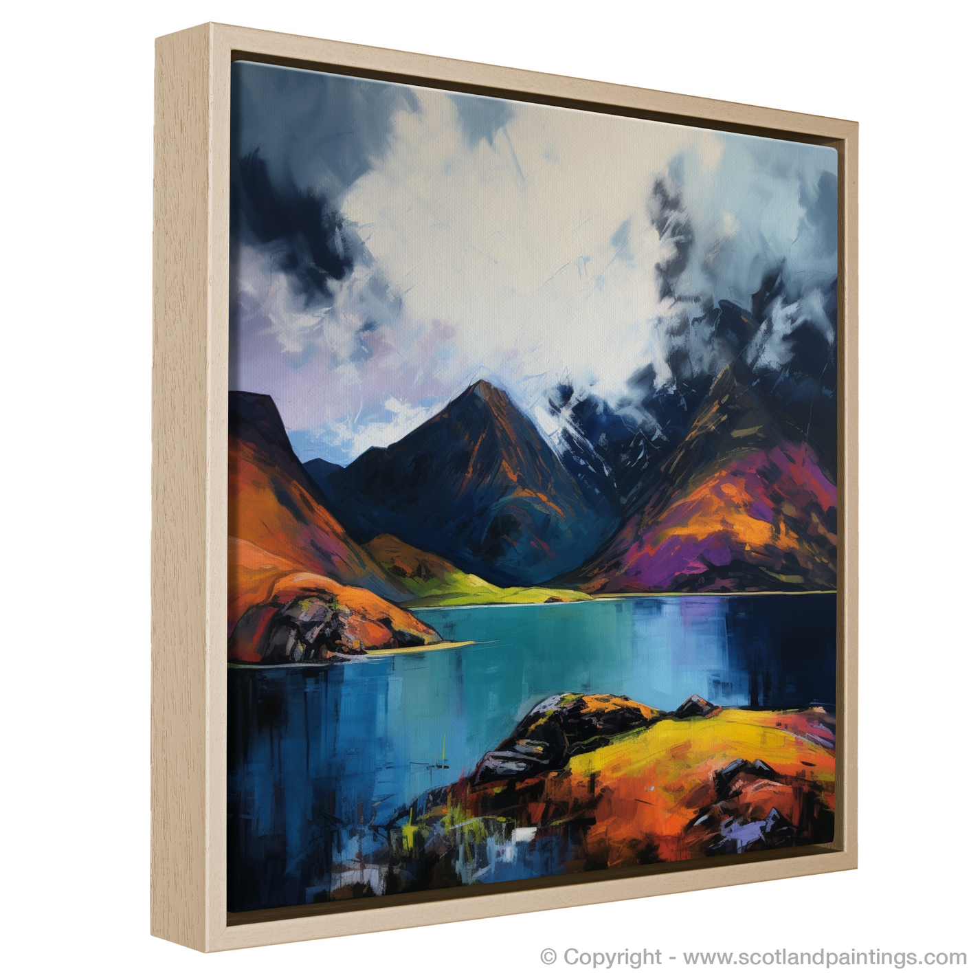 Painting and Art Print of Loch Coruisk with a stormy sky entitled "Sto ...