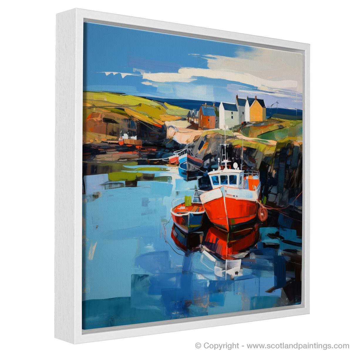 Painting and Art Print of Lybster Harbour, Caithness. Lybster Harbour ...