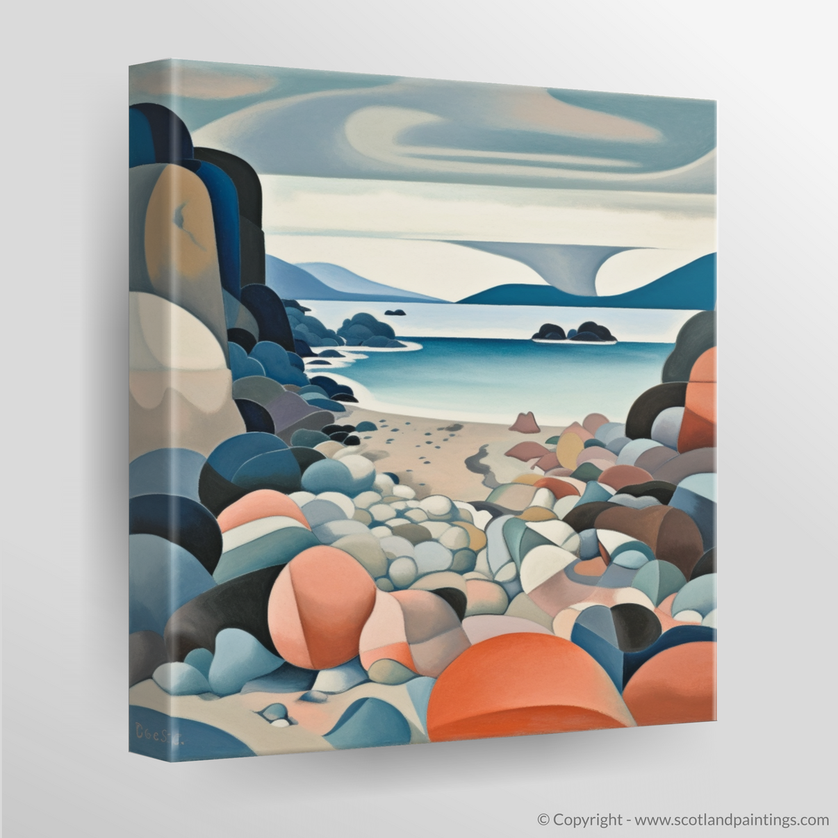 Cubist Interpretation of Coral Beach Serenity – Scotland Paintings and ...