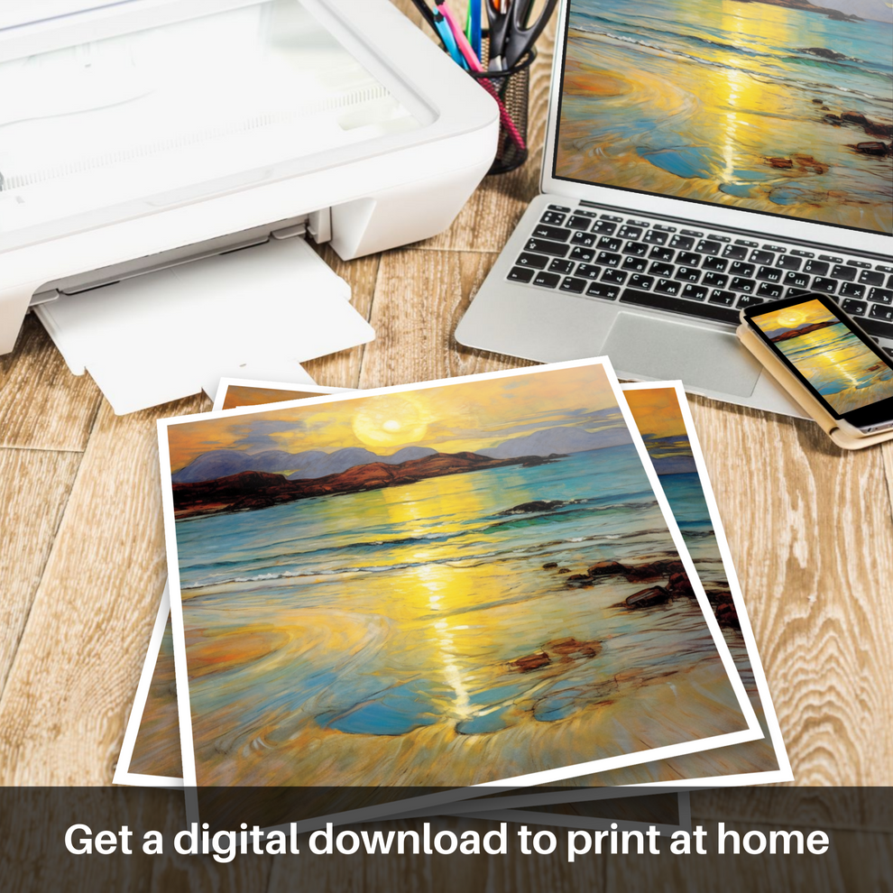 Golden Hour Dance at Silver Sands of Morar – Scotland Paintings and Art ...