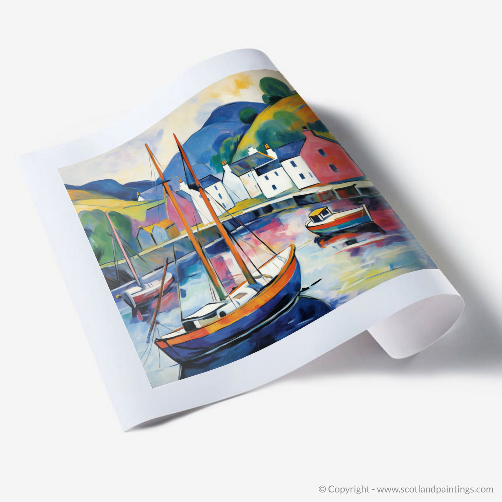 Vibrant Vista of Portree Harbour Fauvist Inspiration – Scotland ...