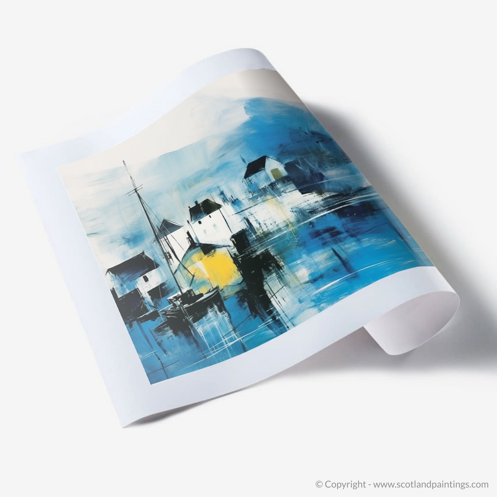 Portree Harbour Abstract Embrace – Scotland Paintings and Art Prints