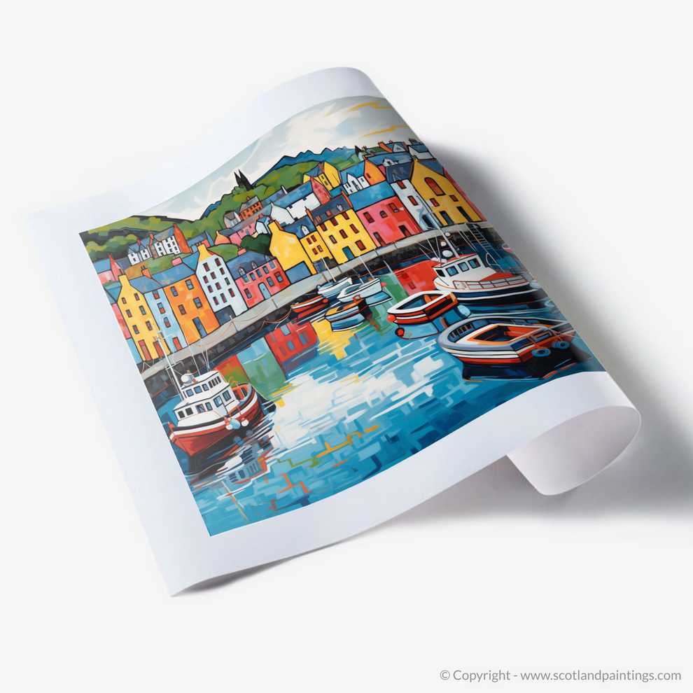 Vibrant Portree Harbour: A Pop Art Delight – Scotland Paintings and Art ...